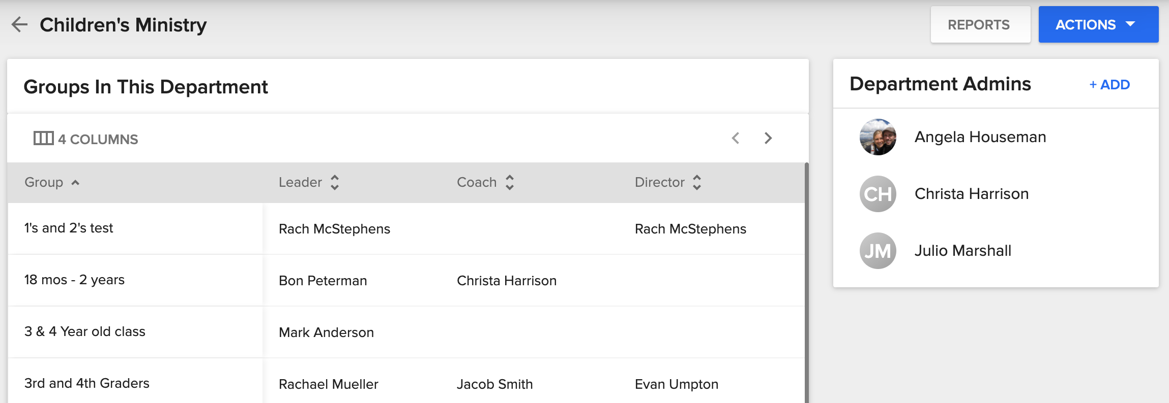 Learning about Departments
