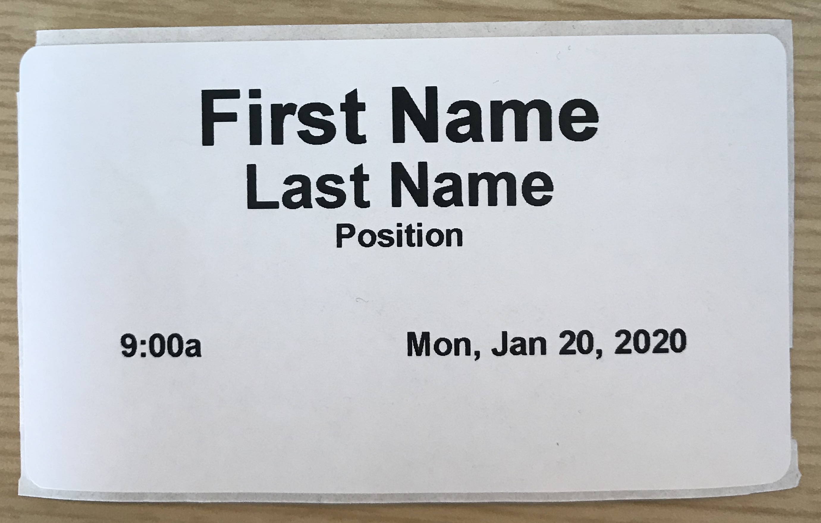 Check-In Printer and Label Picture Chart