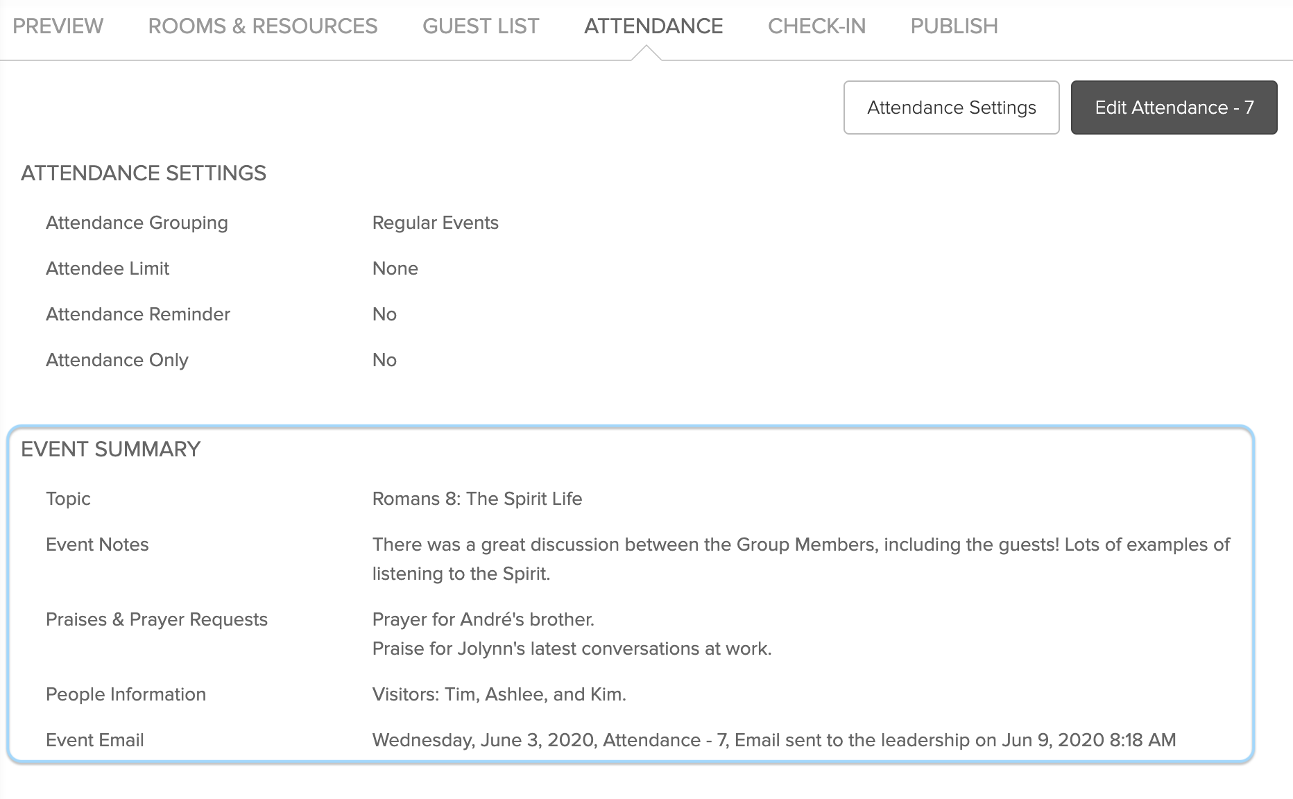 How to Record Attendance