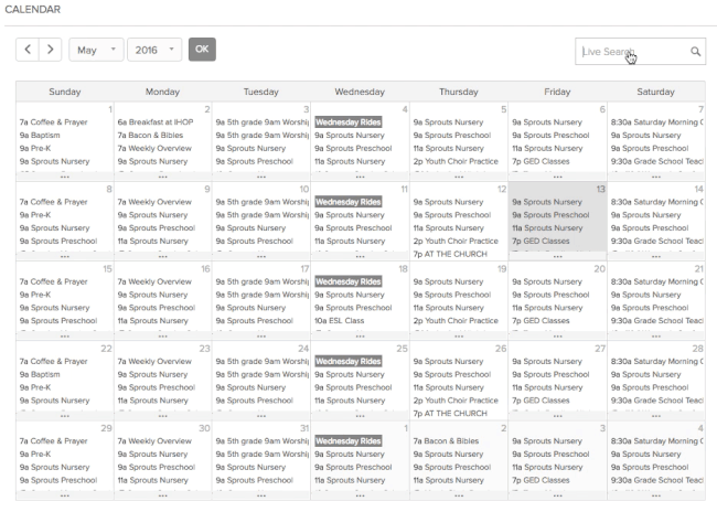 How to View and Search Calendars